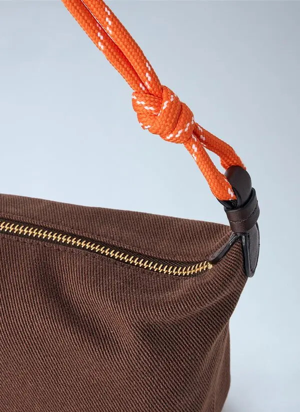 Miu Miu Gabardine Zip Handbag - Brown
