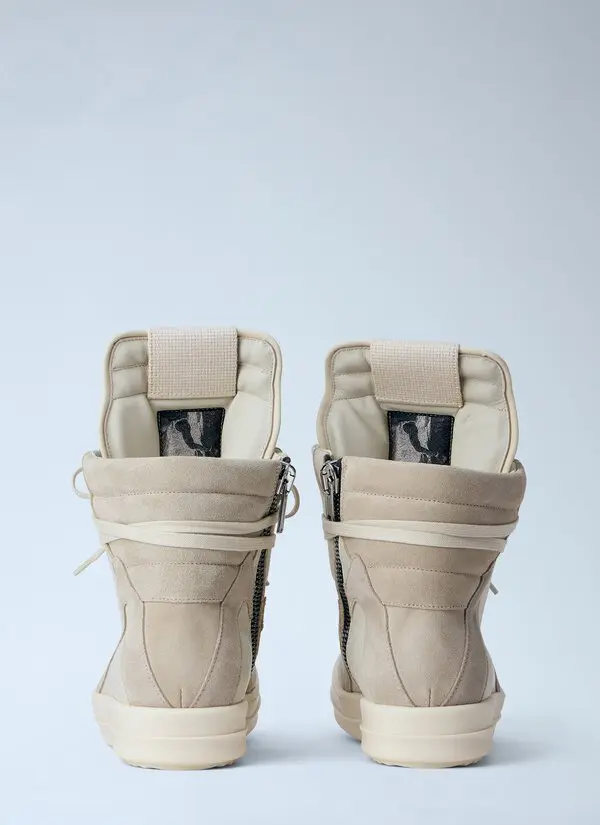 Rick Owens Geobasket High-top Leather And Suede Sneakers
