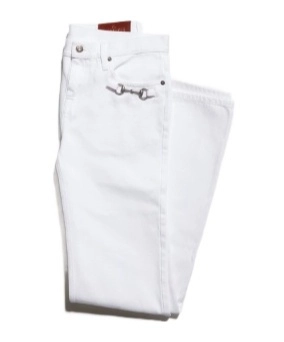 Gucci Low Rise Flare Pants With Horsebit Detail - White