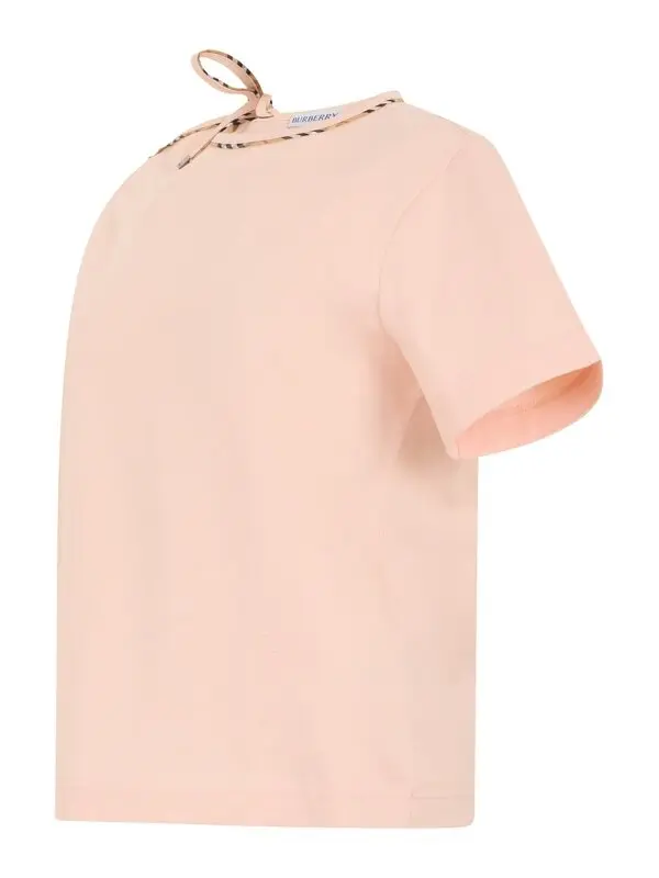 Burberry Checked-trim Tie-neck Knitted Top