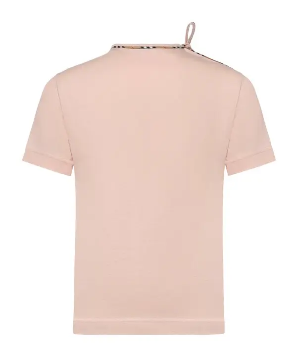 Burberry Checked-trim Tie-neck Knitted Top