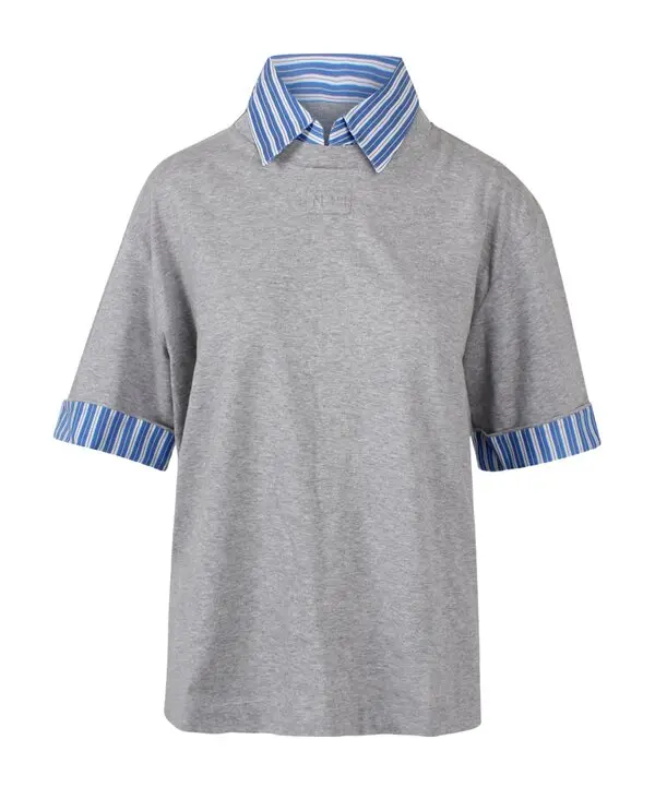 N.21 Striped Collar Polo Shirt