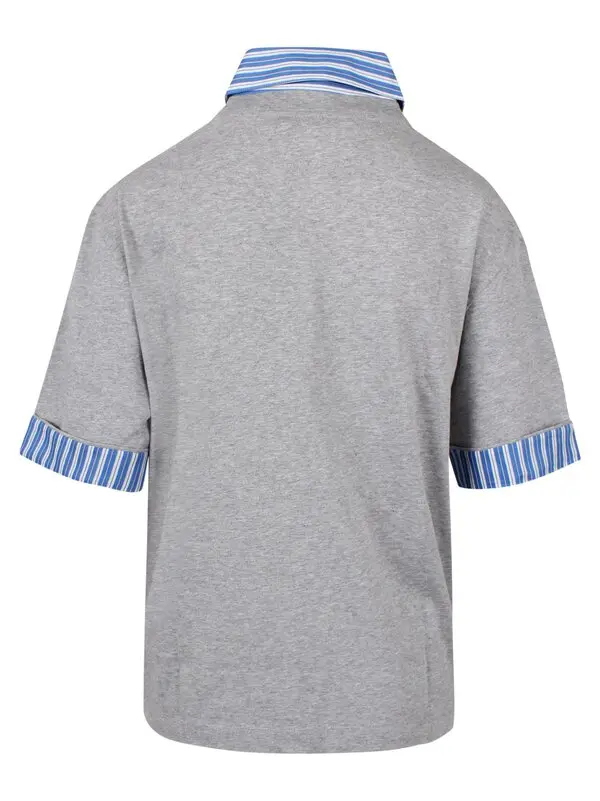 N.21 Striped Collar Polo Shirt