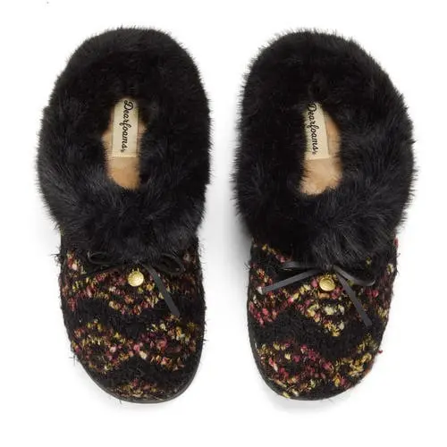 DEARFOAMS Daphne Knit Clog Slippers - Black