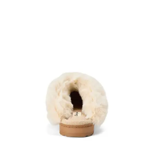 DEARFOAMS Nicki Knit Scuff Cable Knit Slippers - Oatmeal