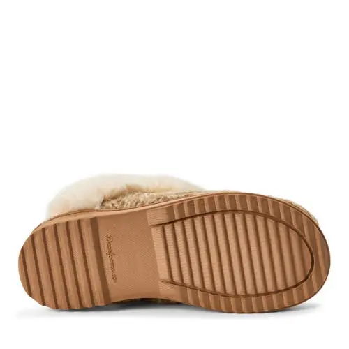 DEARFOAMS Nicki Knit Scuff Cable Knit Slippers - Oatmeal