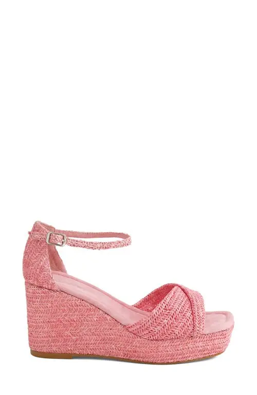 DJANGO AND JULIETTE Django & Juliette Raffia Wedge Sandals With Ankle Strap