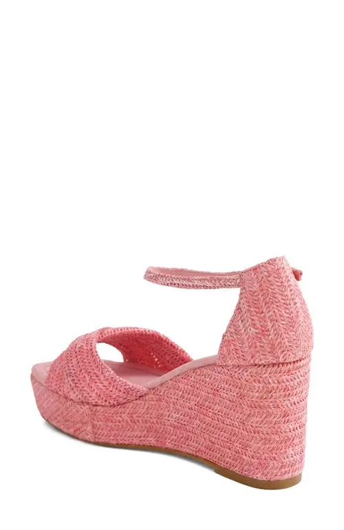 DJANGO AND JULIETTE Django & Juliette Raffia Wedge Sandals With Ankle Strap