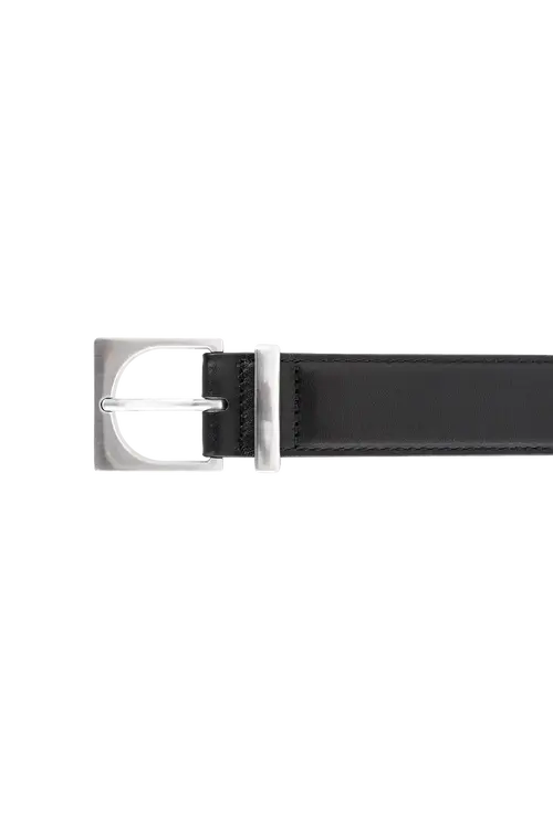 ESTHERA Cube Buckle Leather Belt