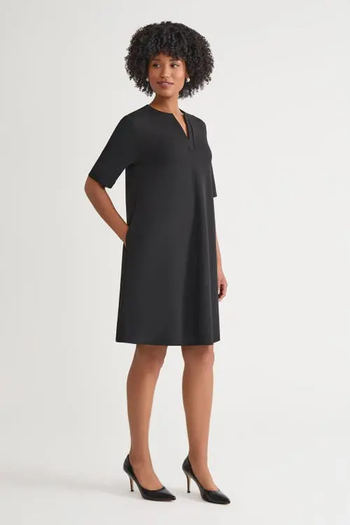 Ming Wang Stretch Crepe A Line Dress
