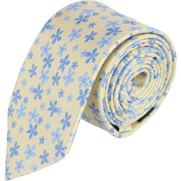 Trafalgar Weldon Floral Silk Neckties Daddy & Me Set - Yellow