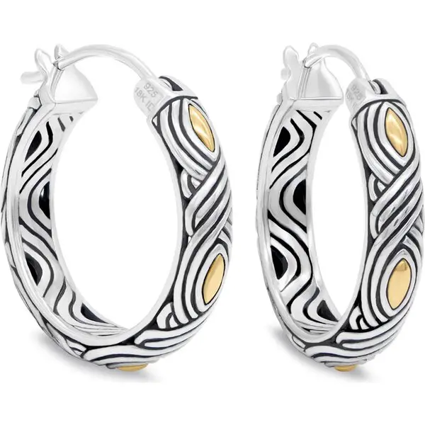 DEVATA Woven Hoop Earrings - Silver