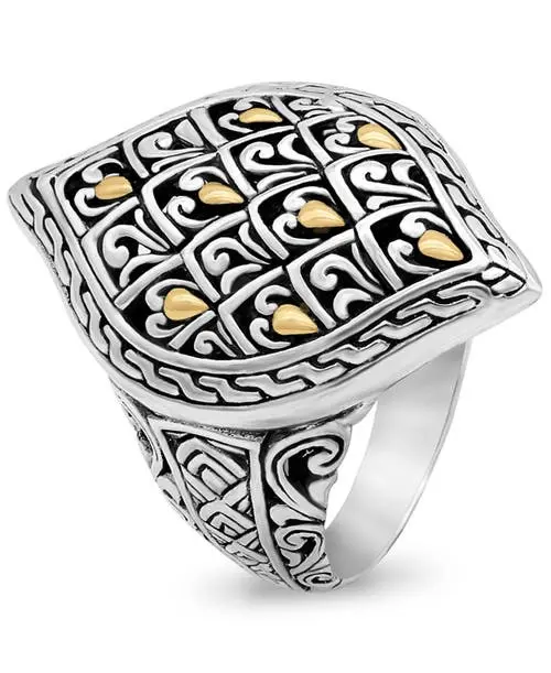 DEVATA Sterling And 18k Gold Dragon Skin Ring
