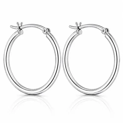 DONATELLO GIAN Sterling Medium Hoop Earrings