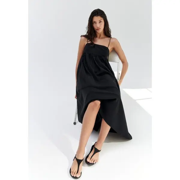 H&m Tie-strap Midi Dress - Black
