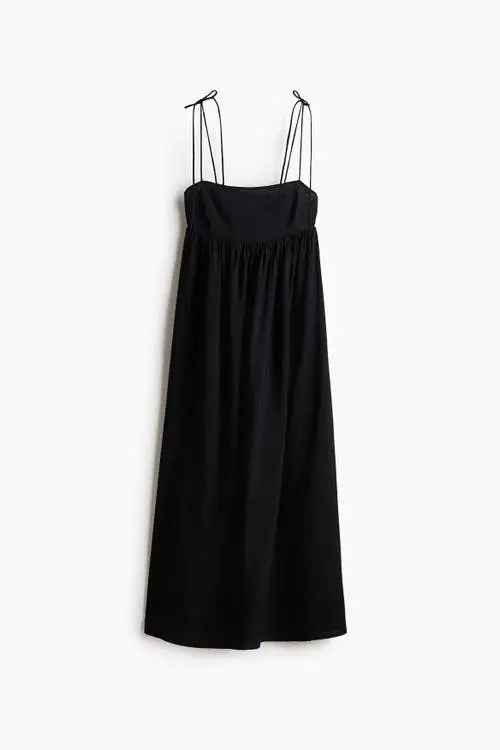 H&m Tie-strap Midi Dress - Black