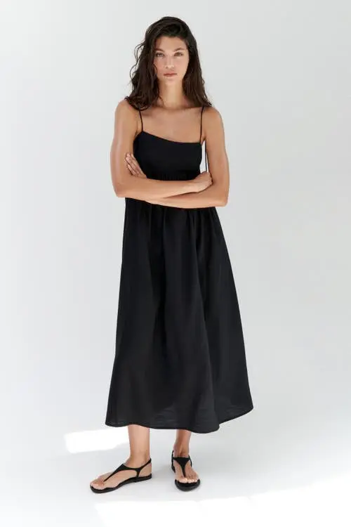 H&m Tie-strap Midi Dress - Black