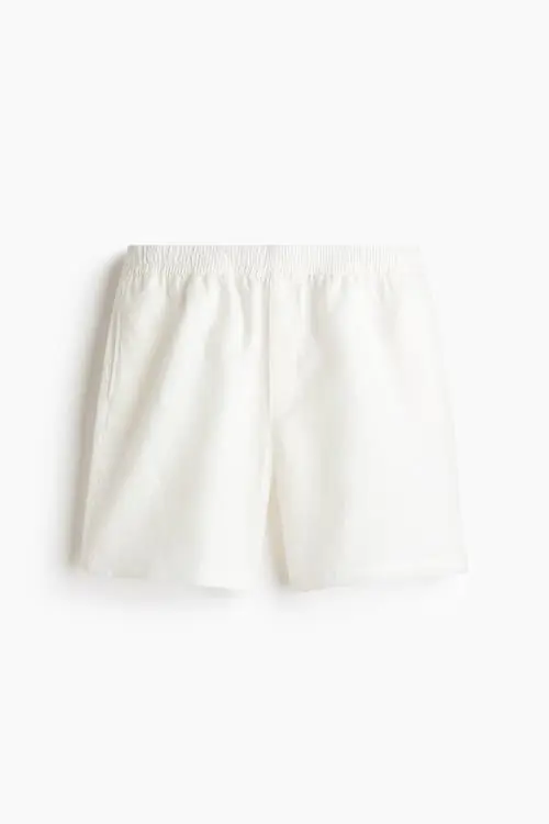 H&M Relaxed Fit Linen Shorts - White