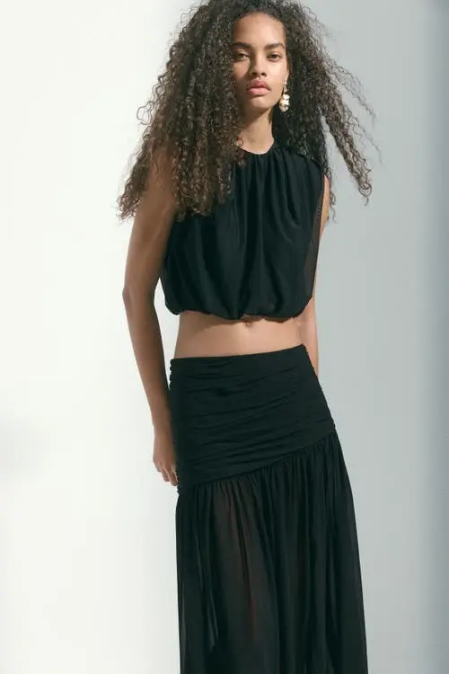 H&m Sheer Maxi Skirt