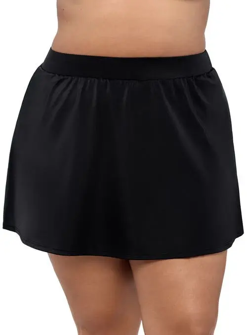 TRIMSHAPER Mid-rise Wide Waistband Control Swim Skirt