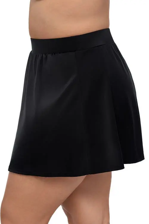 TRIMSHAPER Mid-rise Wide Waistband Control Swim Skirt