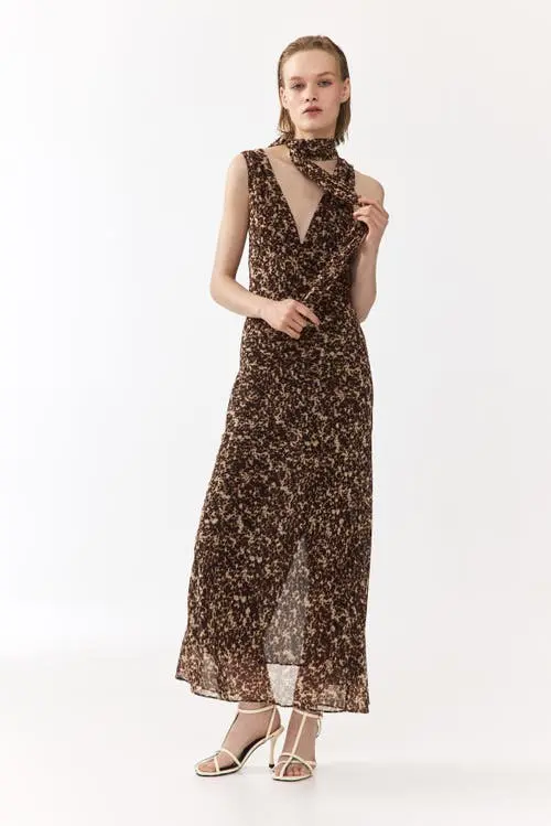 H&m Scarf-detail Chiffon Dress