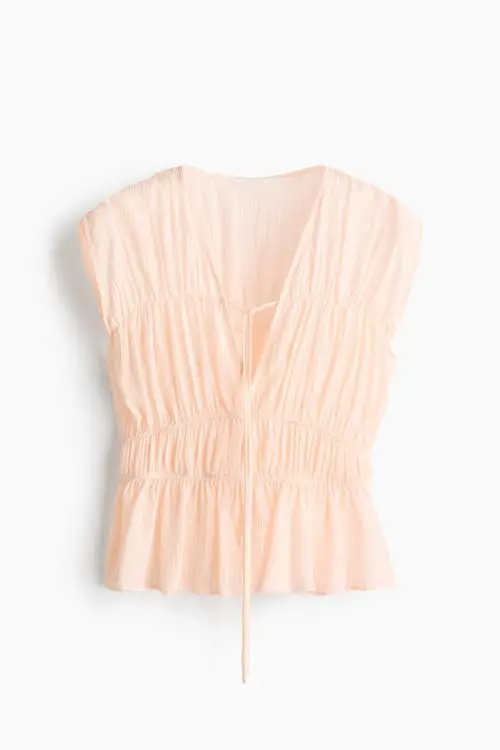 H&M Ruched Cotton Blouse