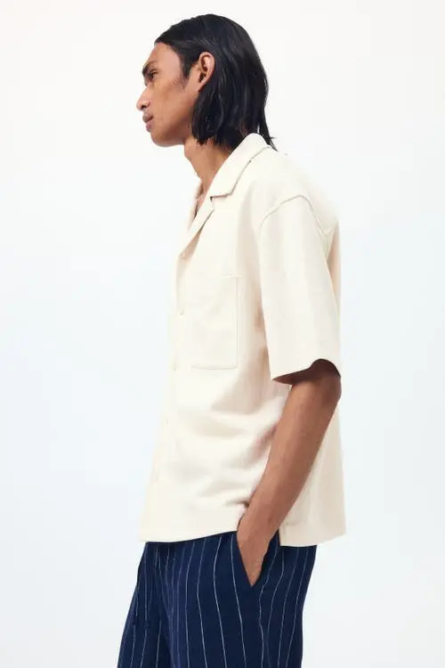 H&m Relaxed Fit Resort Shirt - Light Beige