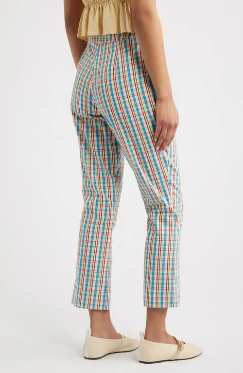 Faithfull The Brand Iria Check Cotton & Linen Capri Pants