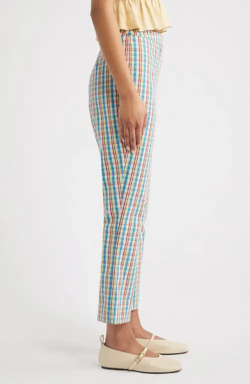 Faithfull The Brand Iria Check Cotton & Linen Capri Pants