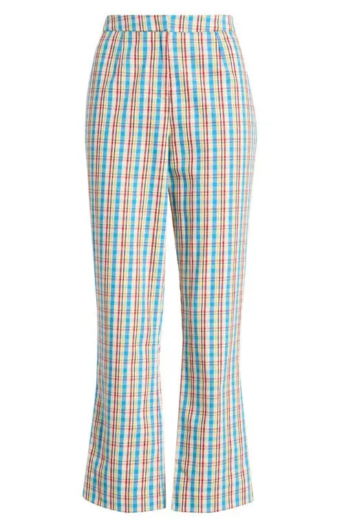 Faithfull The Brand Iria Check Cotton & Linen Capri Pants