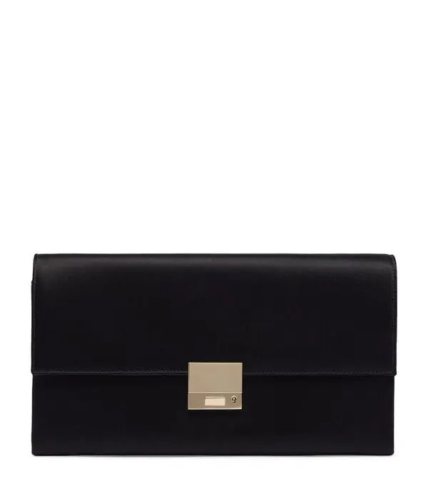 TOM FORD Large Satin Clutch Bag - Black