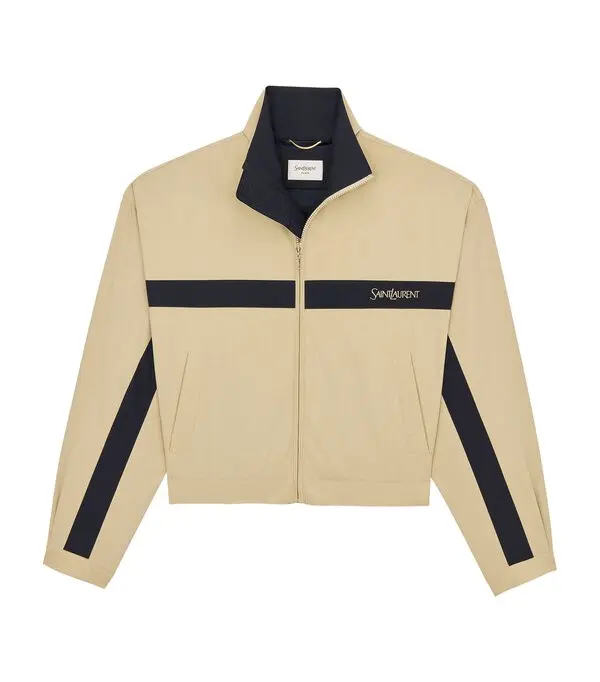 Saint Laurent Cotton Logo Windbreaker Jacket