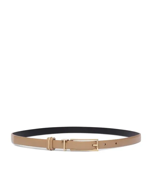 TOM FORD Leather T Icon Belt - Beige