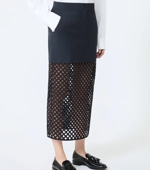 Max Mara Woven Midi Skirt