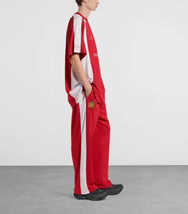 Balenciaga Contrast Panel Sports T-shirt - Red