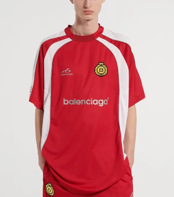 Balenciaga Contrast Panel Sports T-shirt - Red