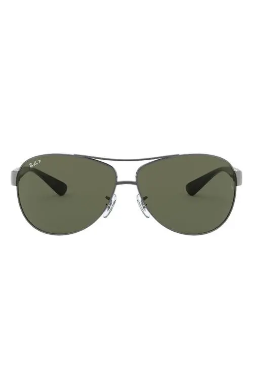 Ray-ban 67mm Oversize Polarized Aviator Sunglasses - Gunmetal/green