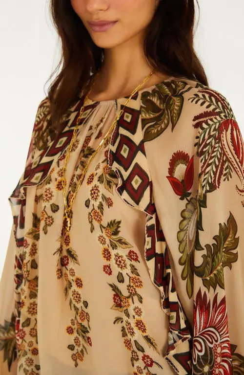 Farm Rio Floral Cascade Long Sleeve Top