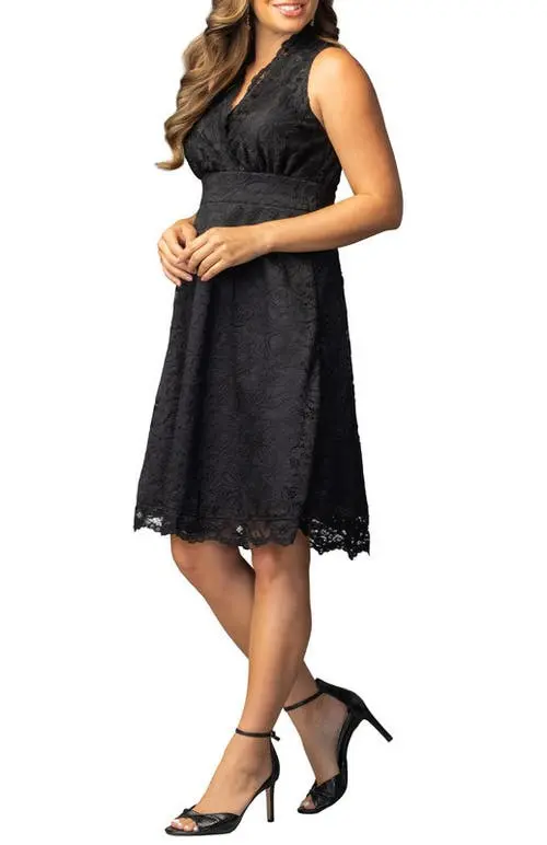 KIYONNA Sleeveless V-neck Lace Cocktail Dress