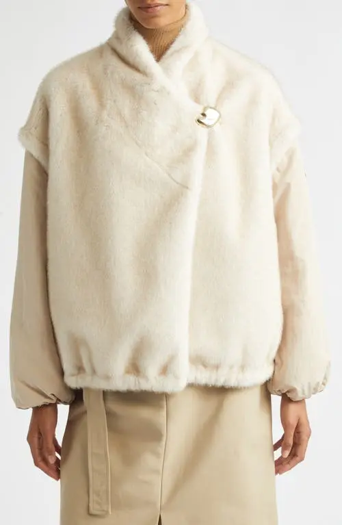 Moncler Chardonneret Layered Fleece Jacket - Beige