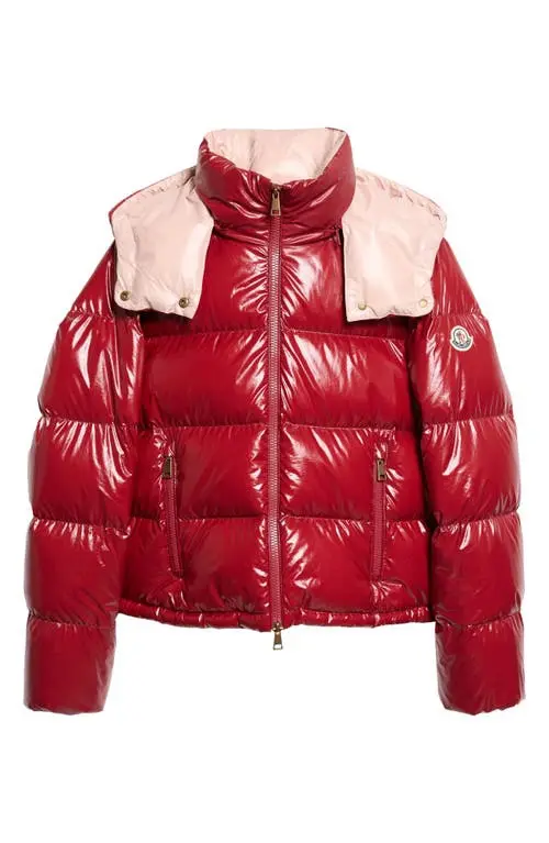 Moncler Niveole Crop Down Jacket - Red