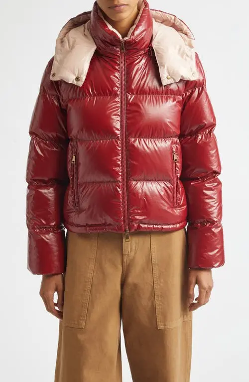 Moncler Niveole Crop Down Jacket - Red