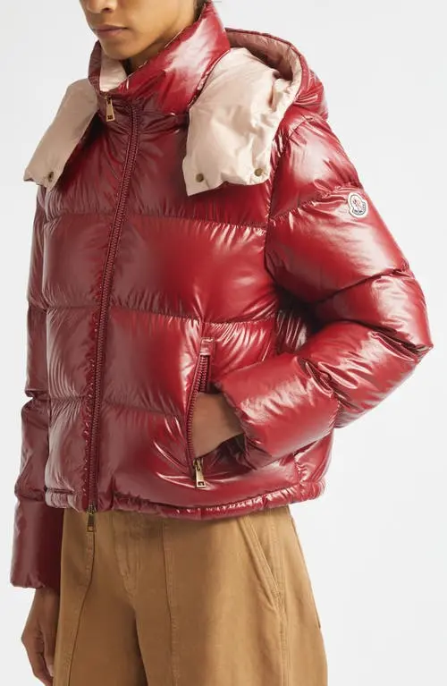 Moncler Niveole Crop Down Jacket - Red