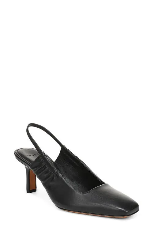 Vince Leather Slingback Pumps - Black