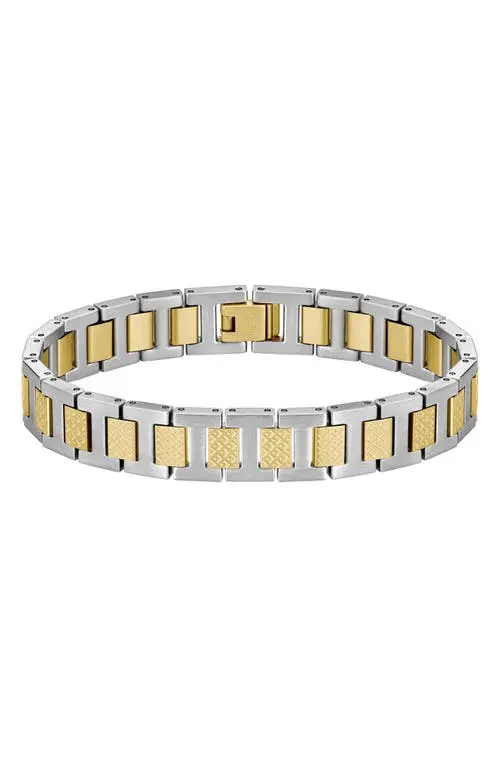 Lacoste H-link Bracelet With Crocodile Detail - Two Tone