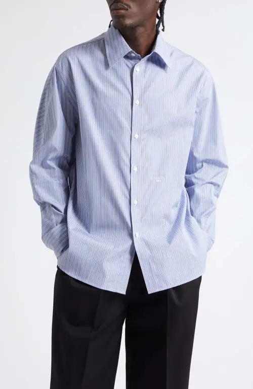 Givenchy Couture Seam Stripe Overshirt - White/navy