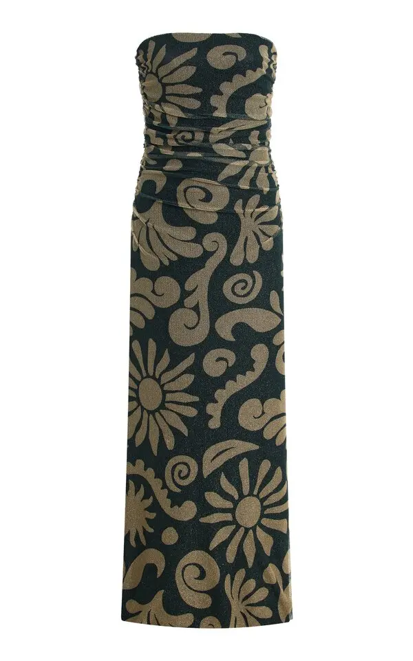 CALA DE LA CRUZ Daphne Printed Strapless Maxi Dress - Multi