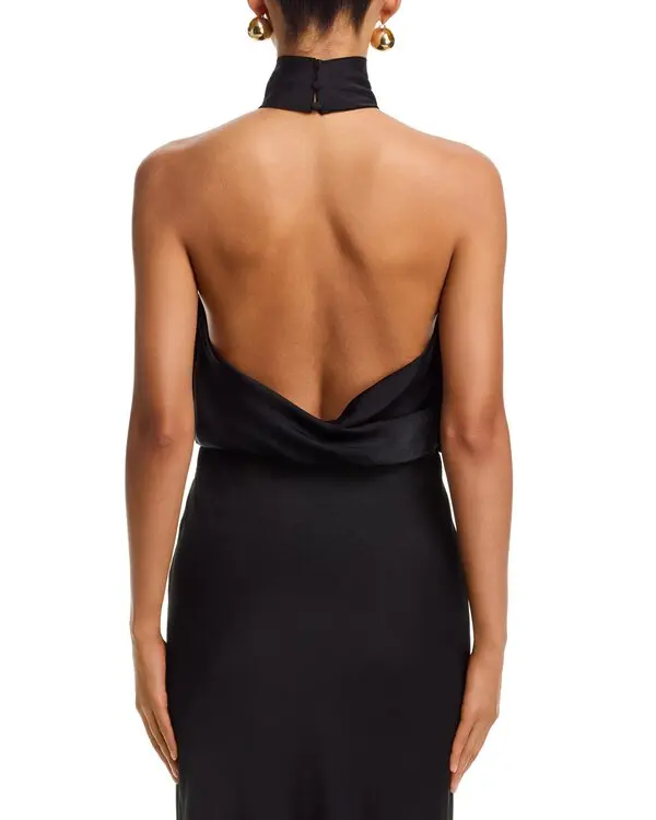 Bardot Sandri Satin High Neck Top