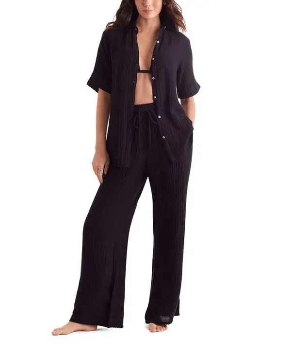 MIMI FLAMINGO Bliss Gauze Vista Shirt - Black